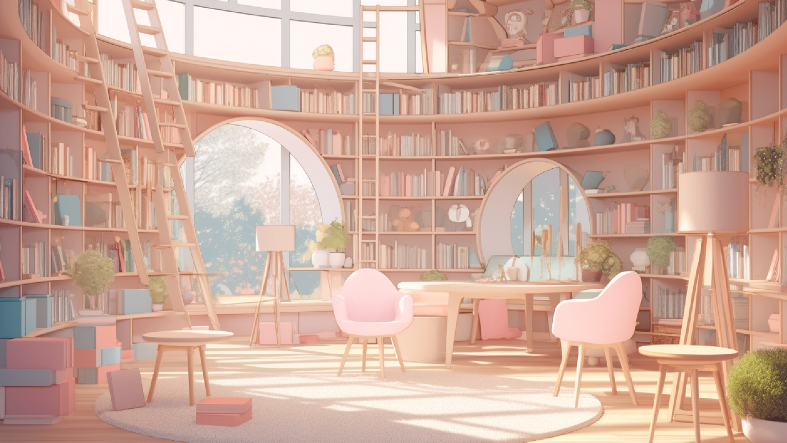 かわいい図書館の背景【20枚】