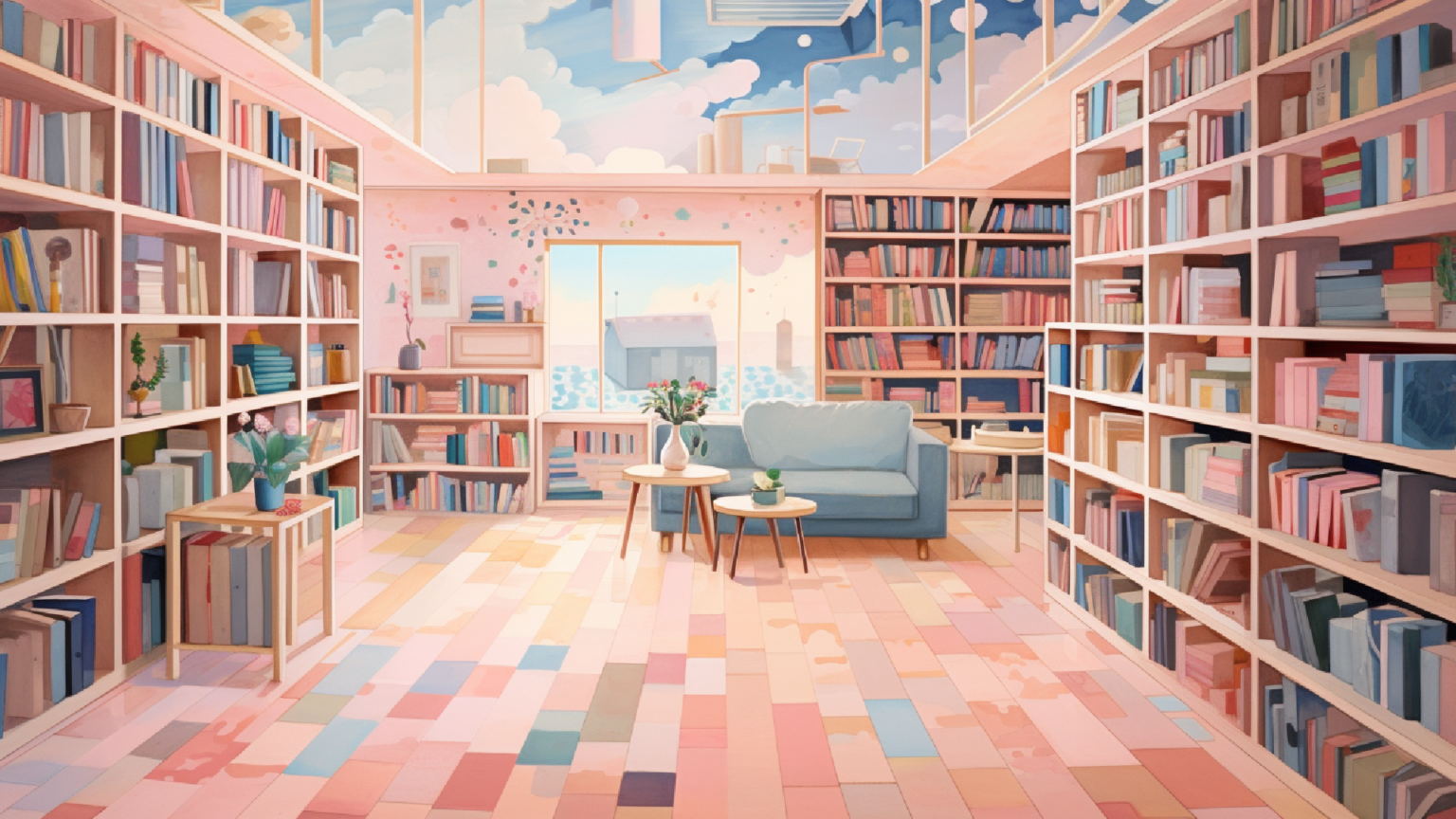 かわいい図書館の背景【20枚】