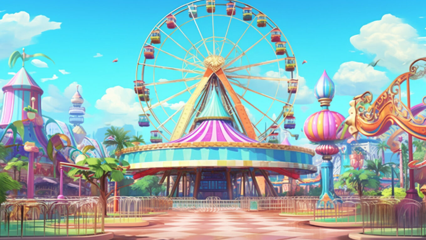 遊園地の背景【4枚】