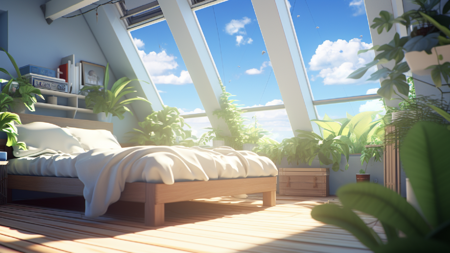 青空のみえる屋根裏部屋の背景【12点】｜utairo Box フリーの背景素材