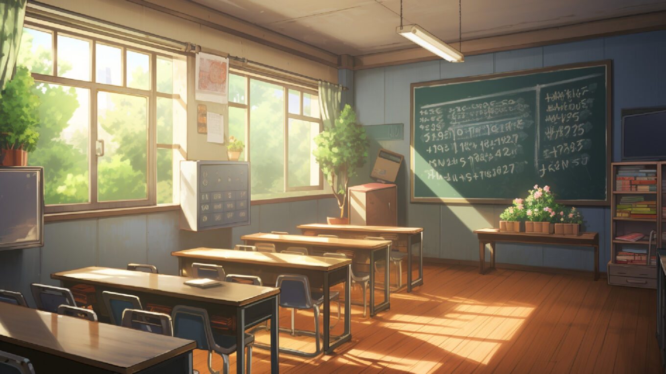 【フリー素材】教室の背景イラスト
