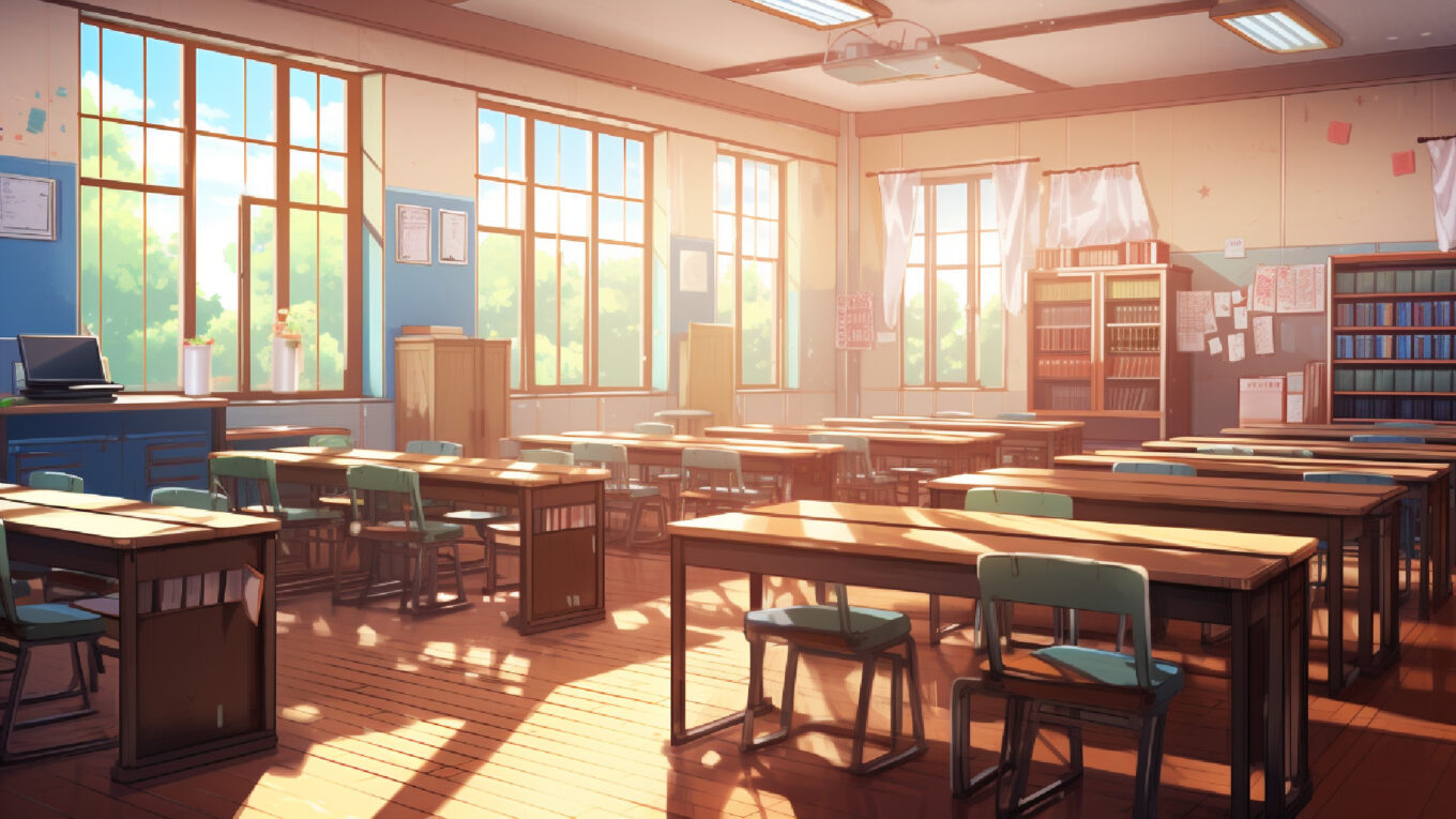 【フリー素材】教室の背景イラスト