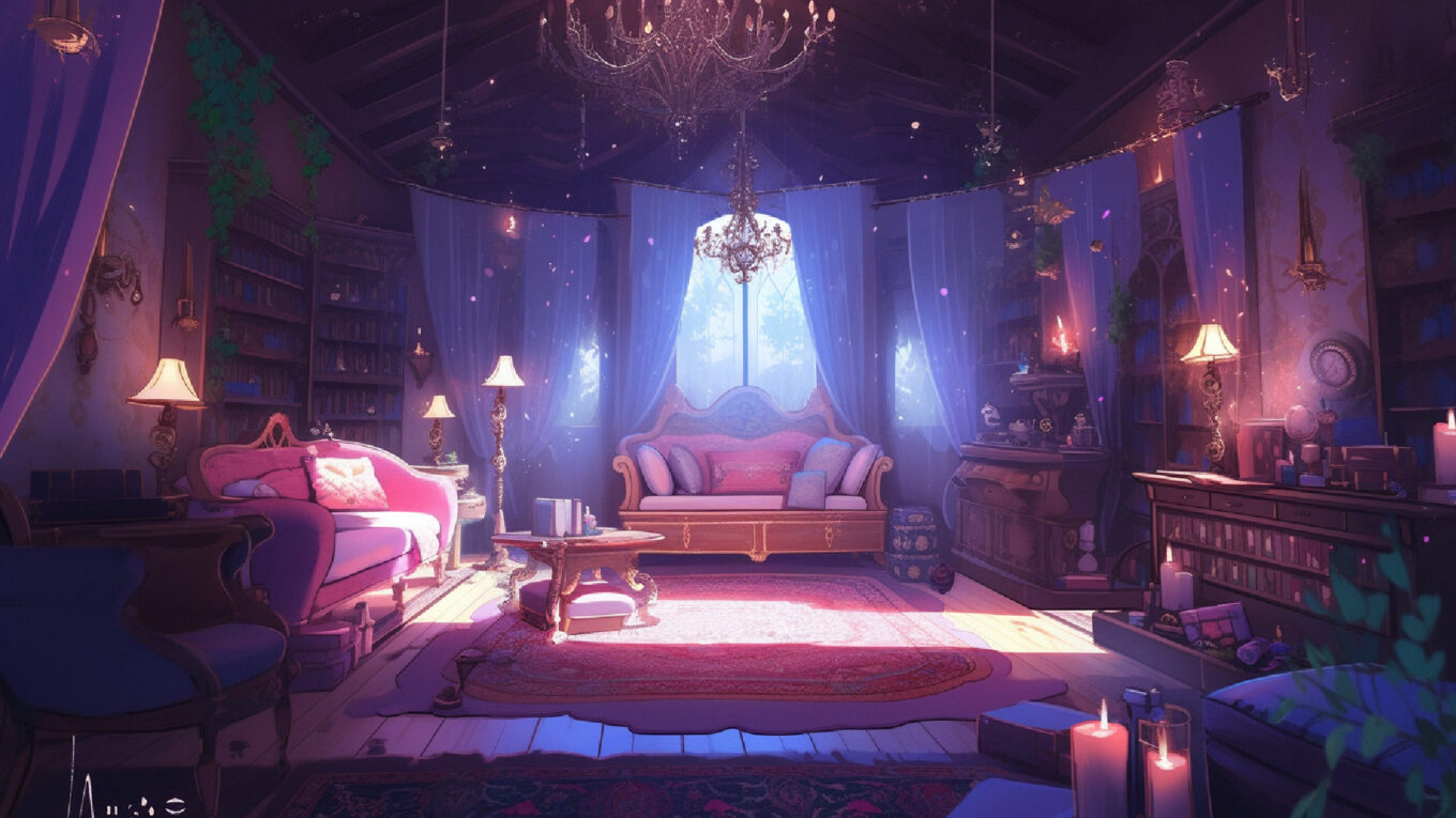 魔法使いの部屋の背景イラスト