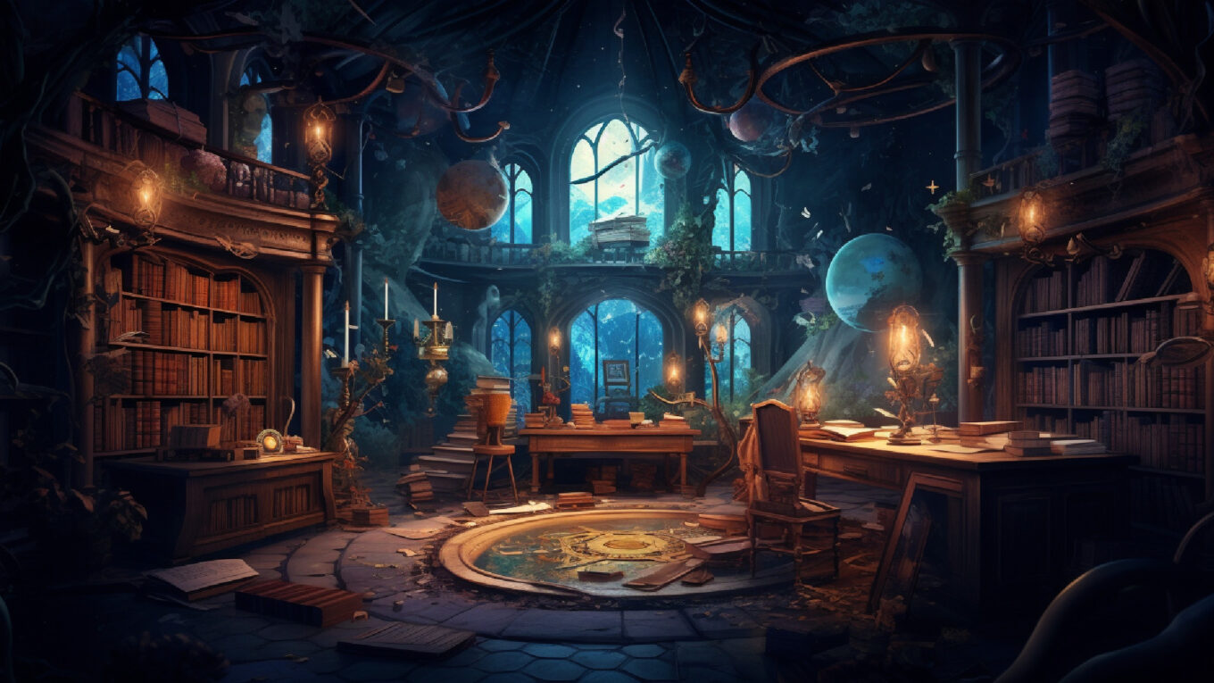 魔法使いの部屋の背景イラスト